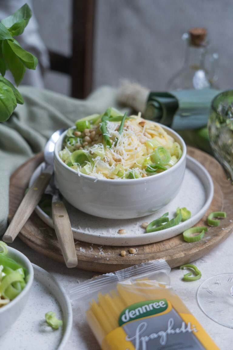 dennree_glutenfreie_Spaghetti_mit_Lauchsosse - glutenfreiumdiewelt.de